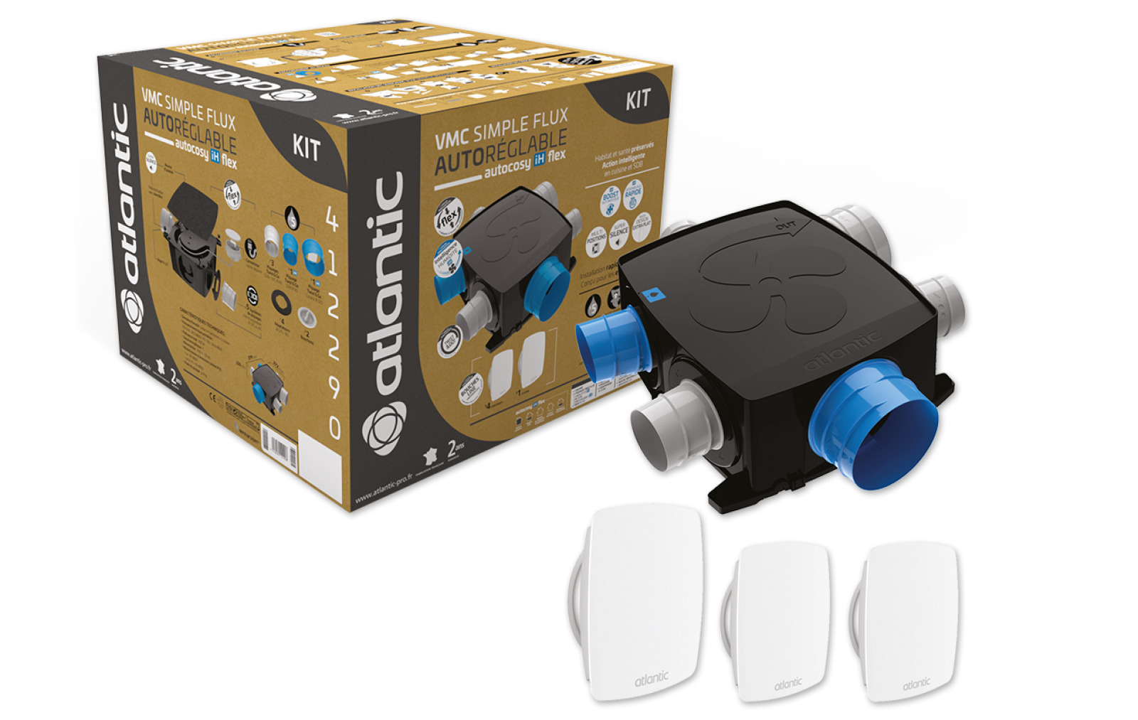 VMC simple flux autoréglable intelligente Autocosy IH Flex - Atlantic